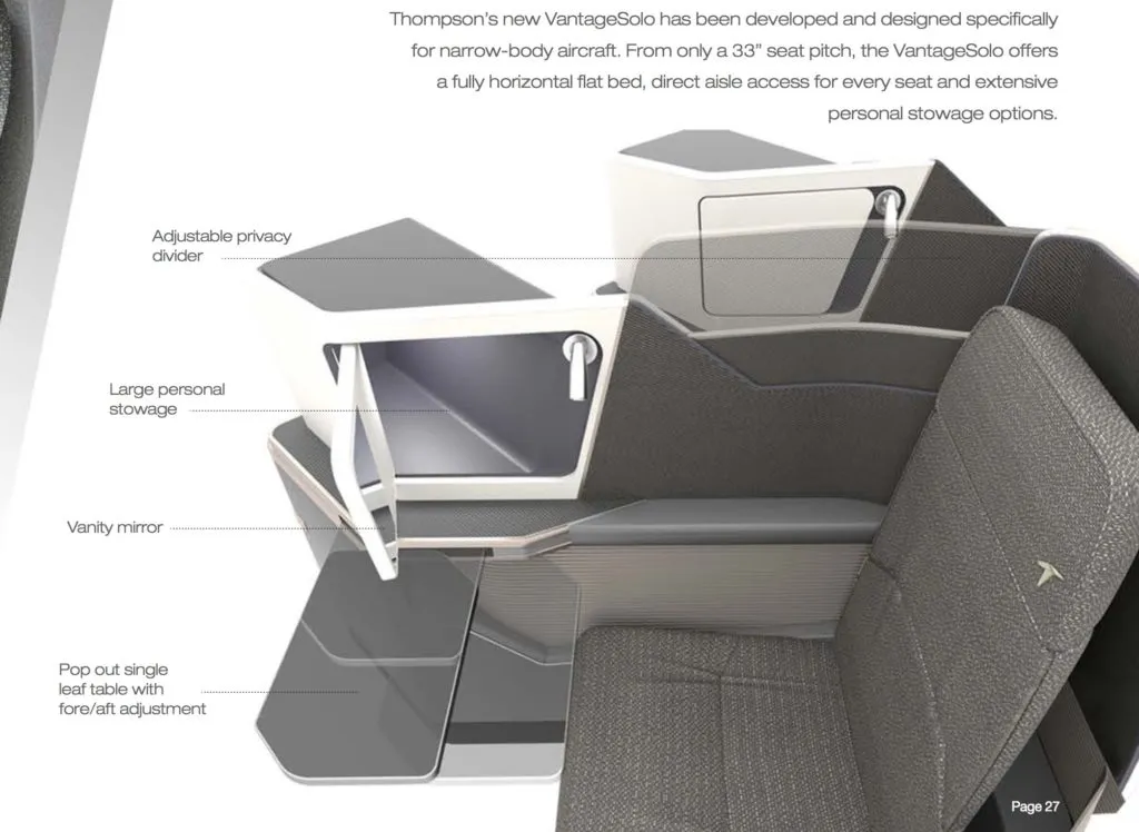 Thompson Vantage Solo sets the bar for premium narrowbody business ...