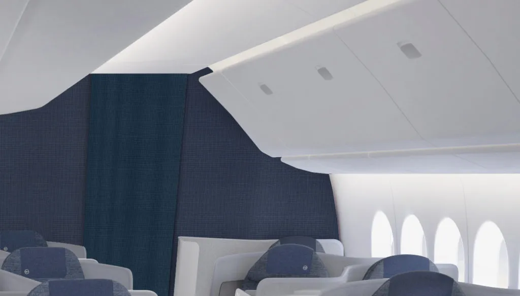 Boeing’s 777X shows off the latest update to overhead bin design ...