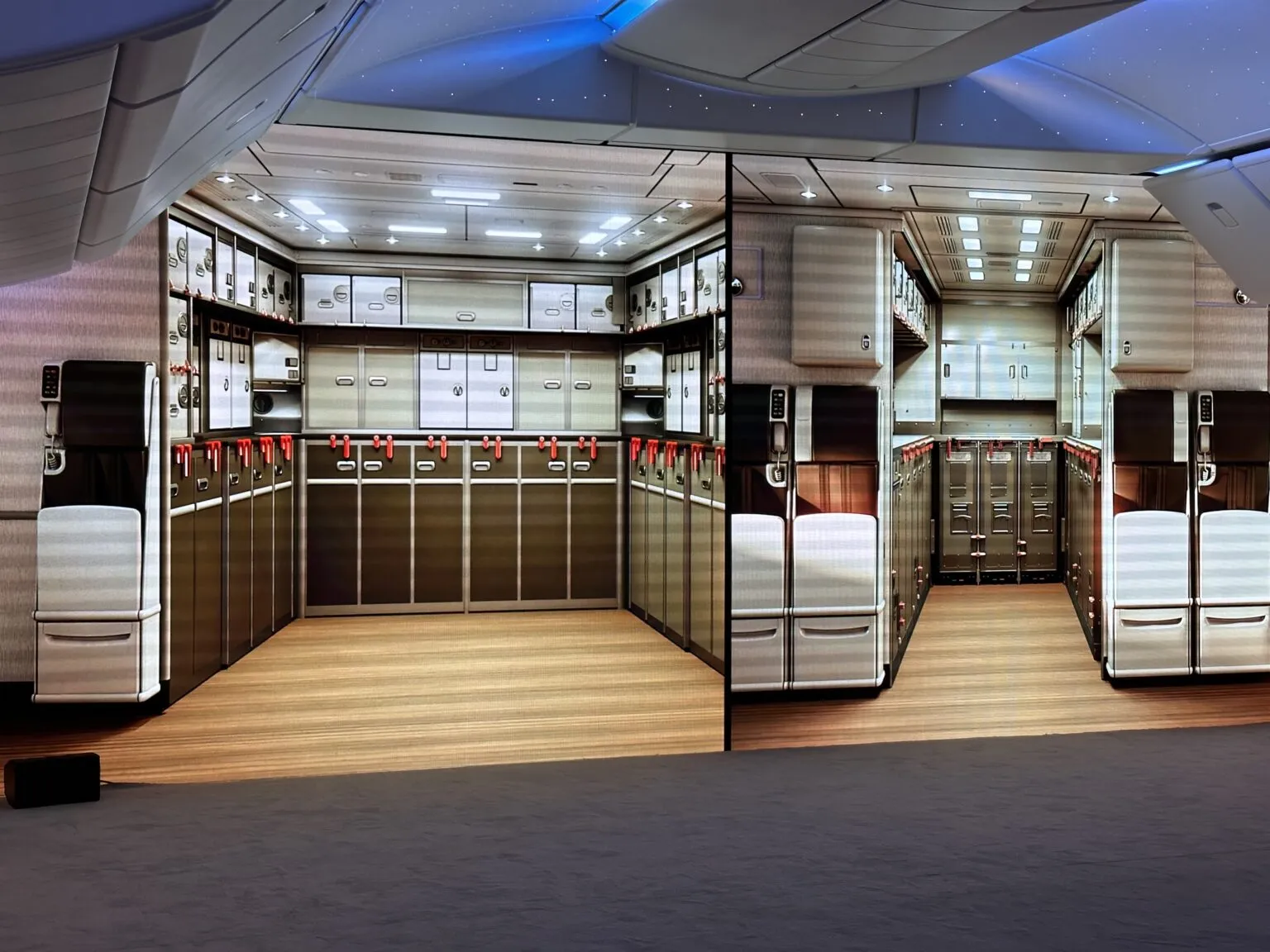 Hands-on with Boeing 777X's wider cabin, big bins, new lightingRunway Girl